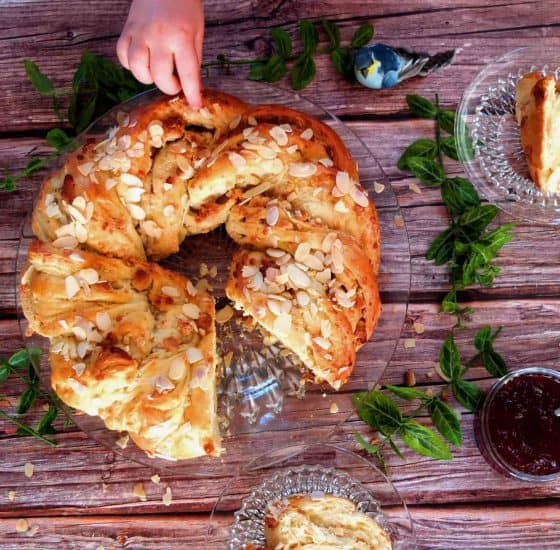 Easy German Easter Bread with Marzipan (Osterkranz)