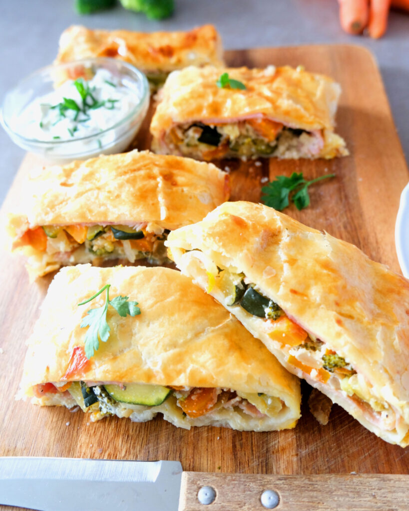 Savoury Vegetable Strudel with Puff Pastry - My Dinner