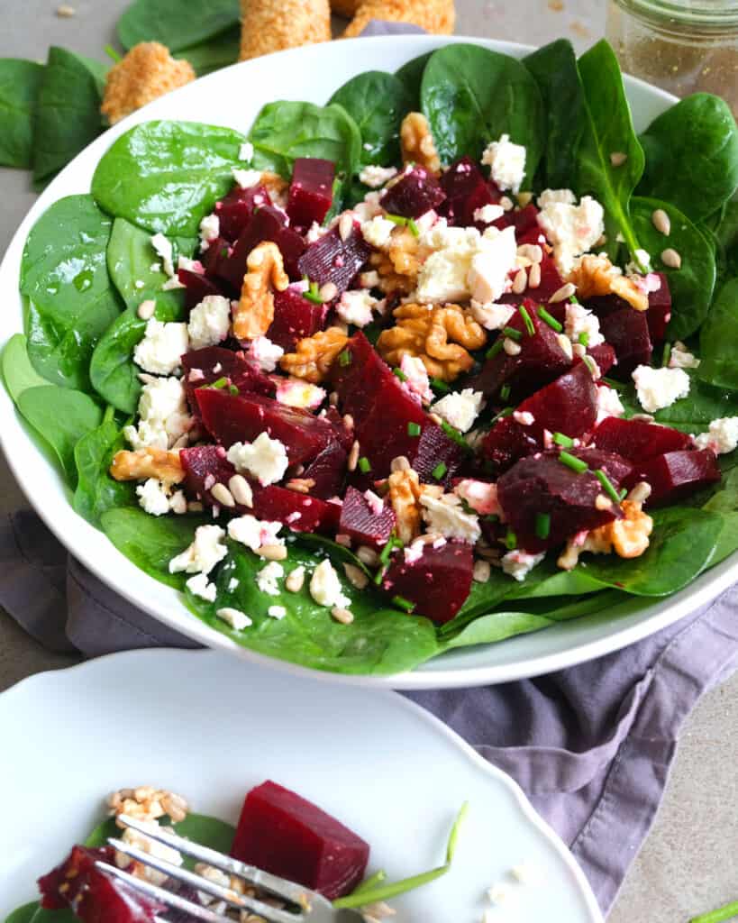 German Spinach and Beetroot Salad - My Dinner