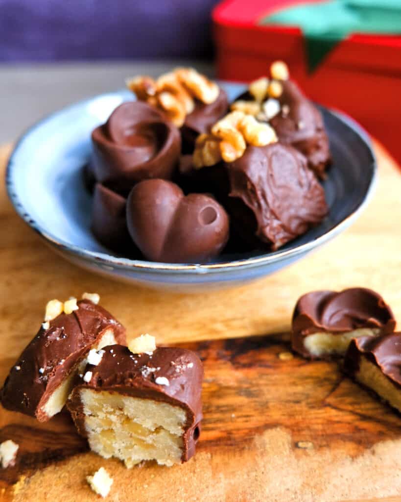 Easy Homemade Marzipan Candy with Chocolate (German Recipe) - My Dinner