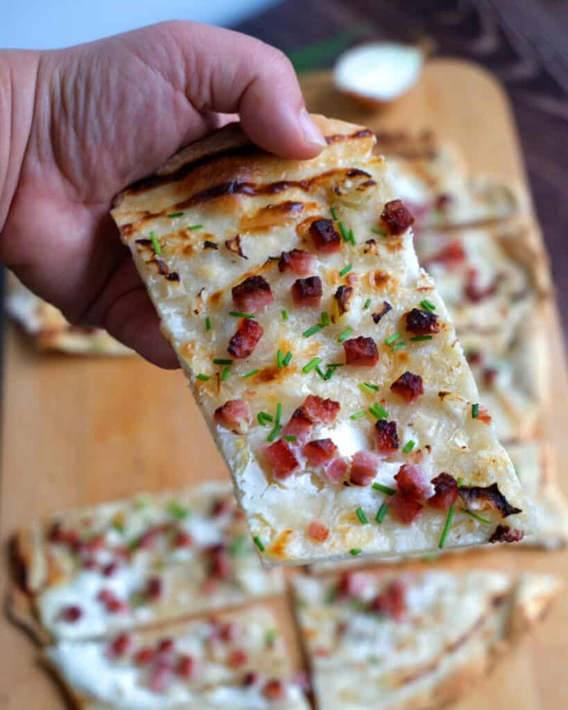 Flammkuchen Recipe - (German Pizza with Sourcream) - My Dinner