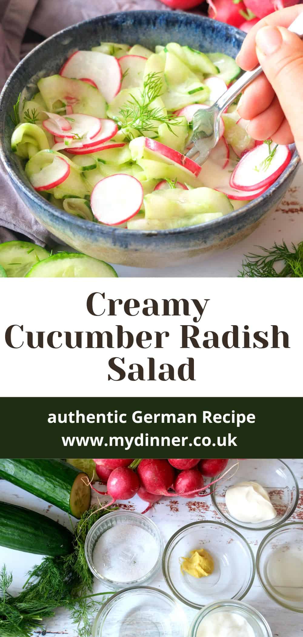 Creamy German Cucumber and Radish Salad Recipe - My Dinner